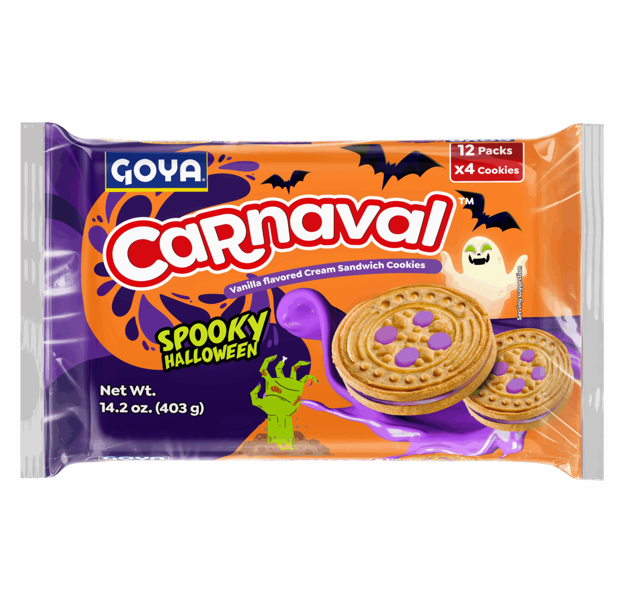 Carnaval Spooky Halloween - Vanilla flavored Cream Sandwich Cookies ...